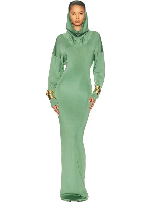 HELSA Emmalynn Cowl Shine Gown - Green