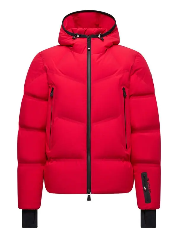 Moncler Angren Hooded Down Ski Jacket - Red