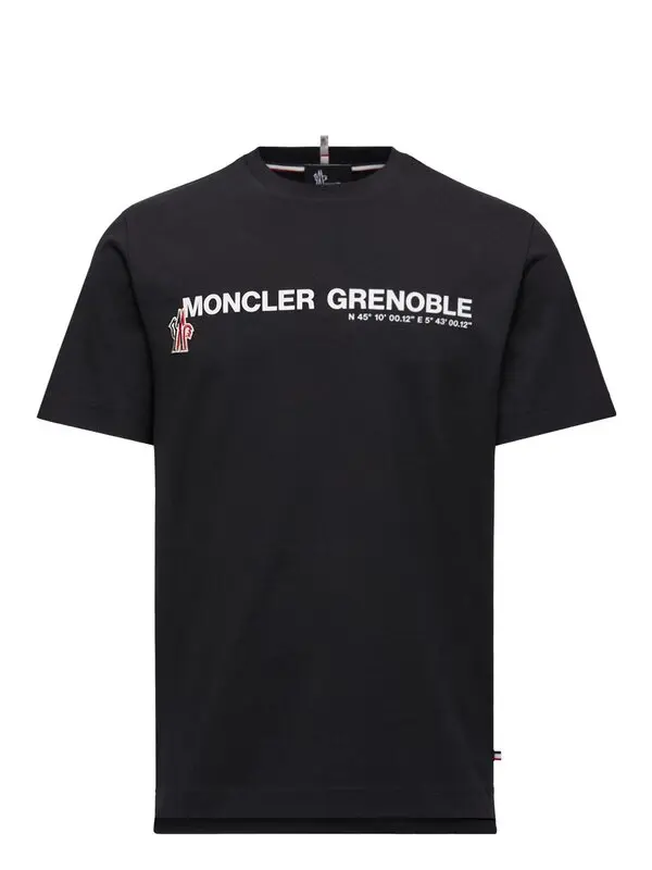 Moncler Logo Cotton T-shirt - Black