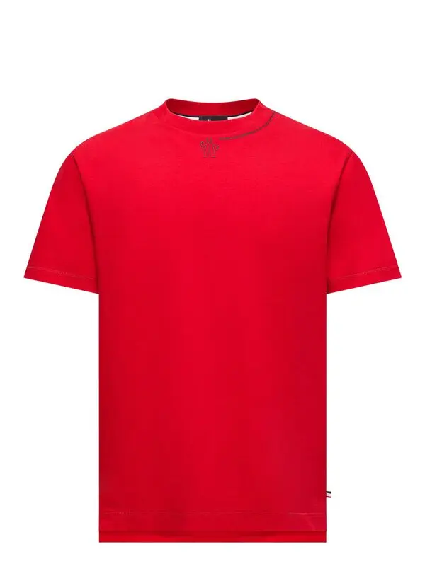 Moncler Logo Cotton T-shirt - Red