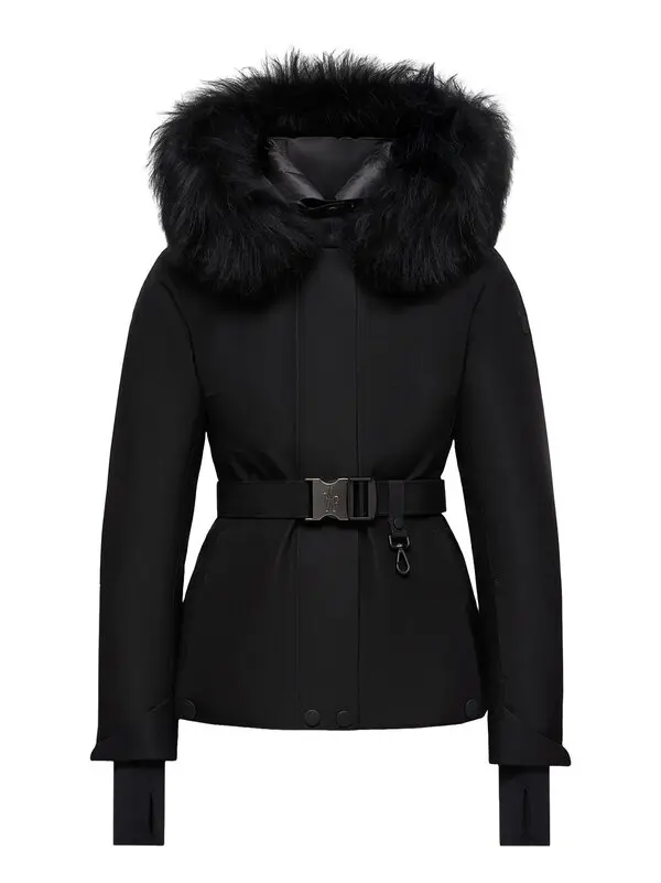 Moncler Laplance Gore-tex Shearling-trimmed Hooded Down Ski Jacket - Black