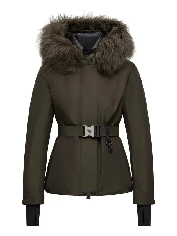 Moncler Laplance Gore-tex Shearling-trimmed Hooded Down Ski Jacket - Green