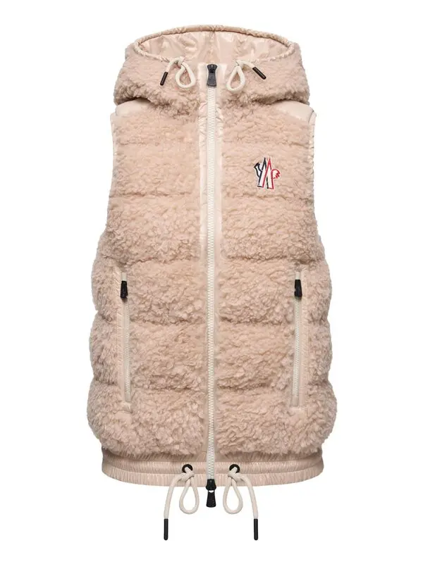Moncler Teddy Fleece Down Vest - Pink