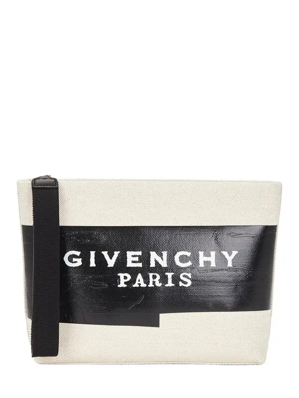Givenchy Logo Pouch - Beige & Black