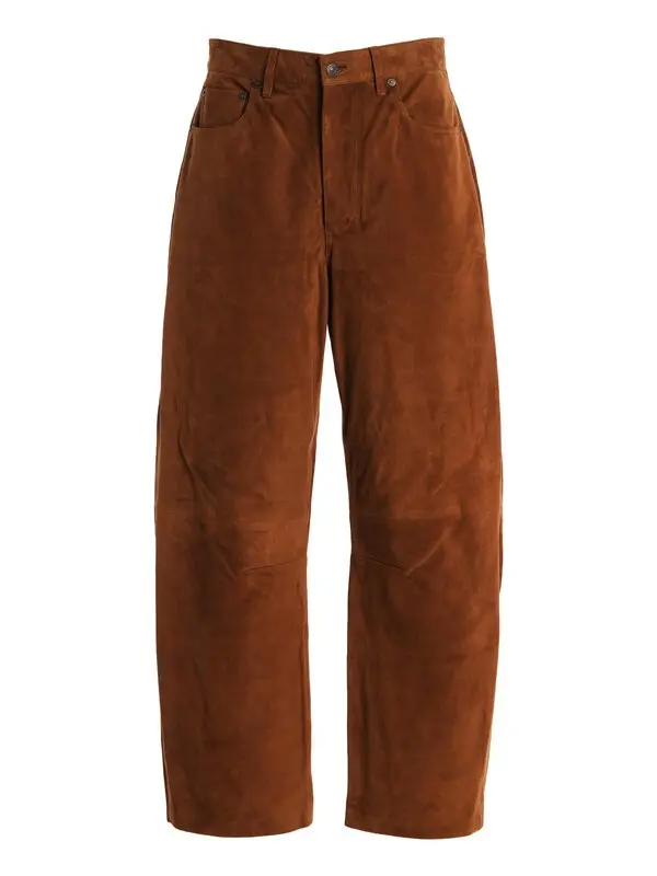Citizens Of Humanity Miro Suede Barrel-leg Pants - Brown