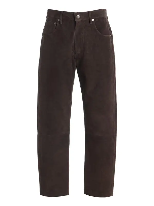 Citizens Of Humanity Winslow Suede Straight-leg Pants - Brown