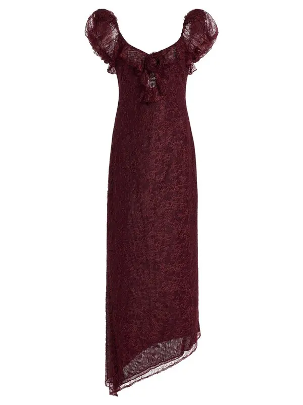 DE LA VALI Exclusive Eden Lace Midi Dress - Purple