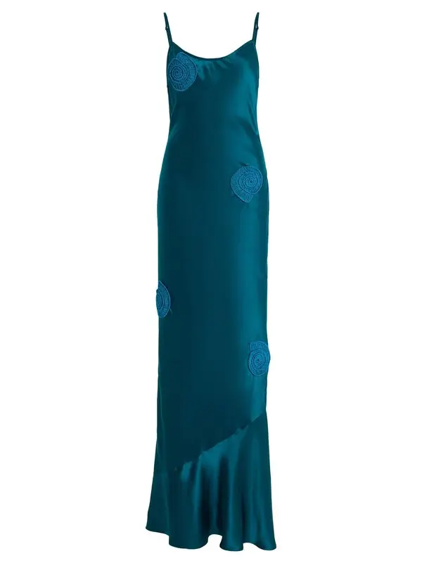 NIA THOMAS Aurelia Maxi Slip Dress - Blue