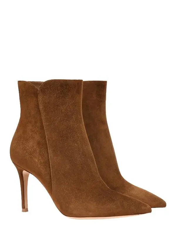 GIANVITO ROSSI Levy 85 Booties - Brown Suede