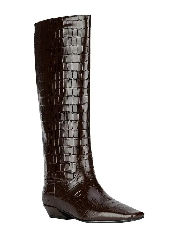 Jeffrey Campbell Passo Knee High Boots - Brown Crocodile