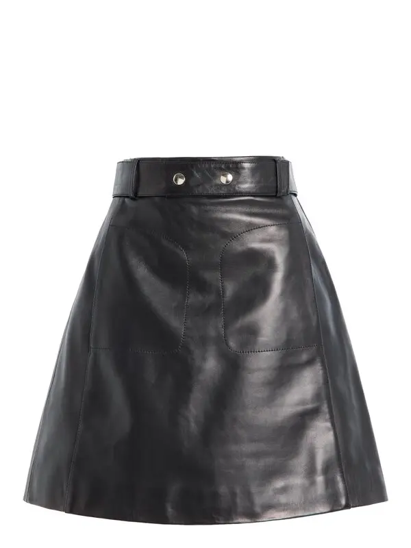ARMA Bessie Leather Mini Skirt - Black