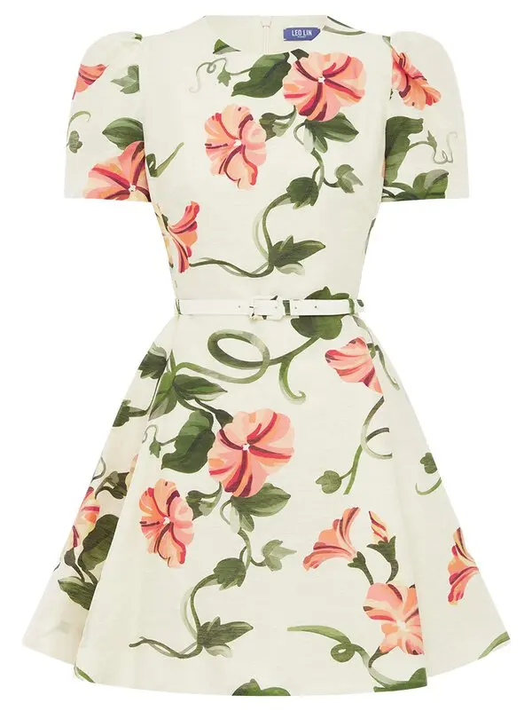 LEO LIN Elyse Printed Mini Dress - White