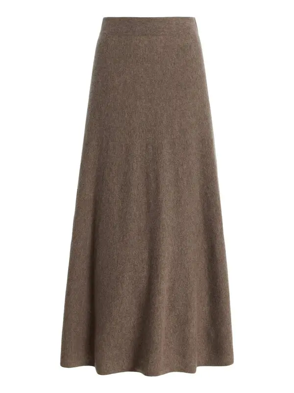 LISA YANG Torie Cashmere Maxi Skirt - Brown