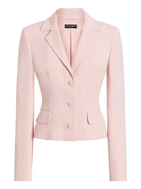 Dolce & Gabbana Single-breasted Jacket In Stretch Cady - Pink