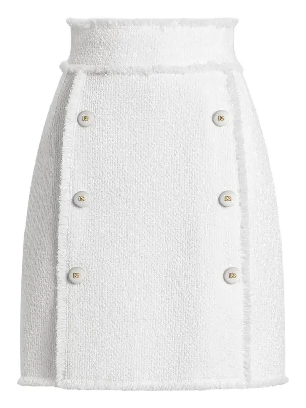 Dolce & Gabbana Rachel Tweed Skirt - White