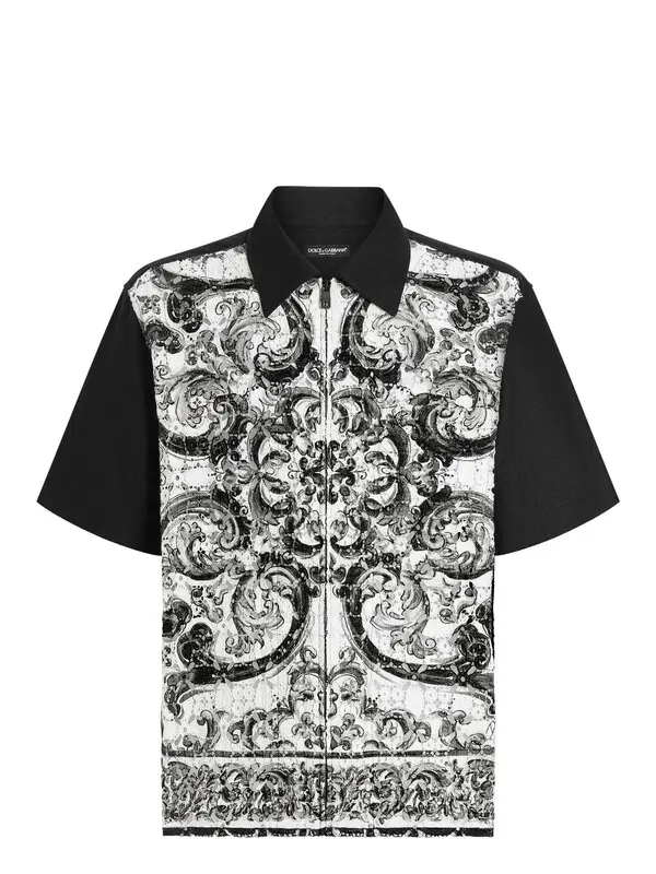 Dolce & Gabbana Majolica-print Hawaii Crochet Lace Shirt - Multicolor