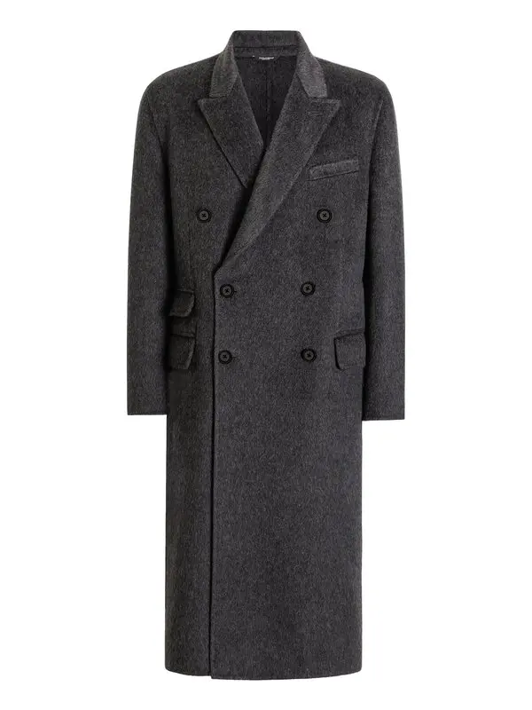 Dolce & Gabbana Double-breasted Wool And Cashmere Coat - Grey