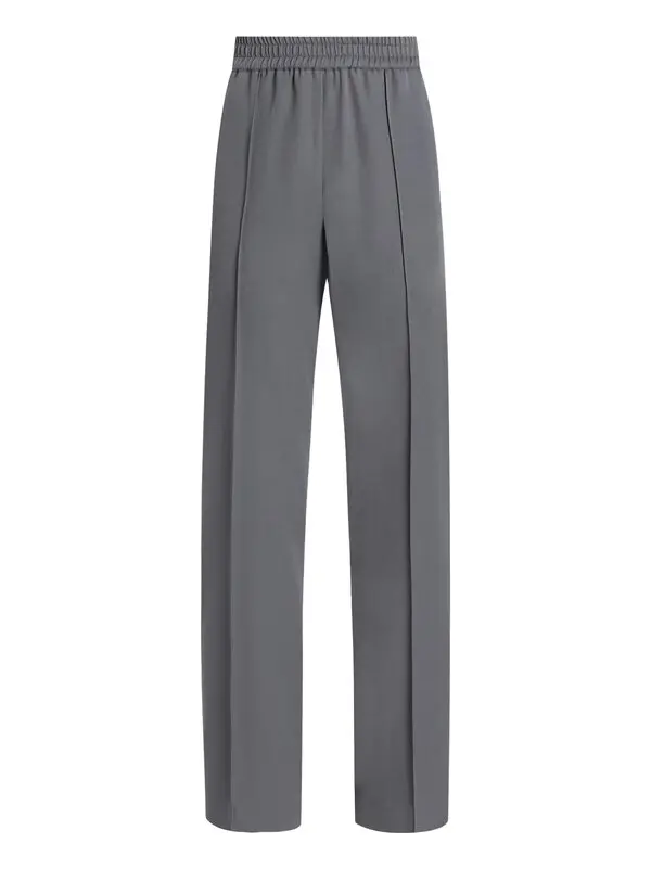 Dolce & Gabbana Printed Wool Gabardine Trousers - Grey
