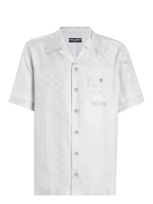 Dolce & Gabbana Dg Jacquard Logo Hawaii Shirt - Grey