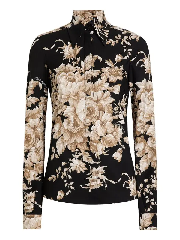 Dolce & Gabbana Rose- Charmeuse Shirt - Print