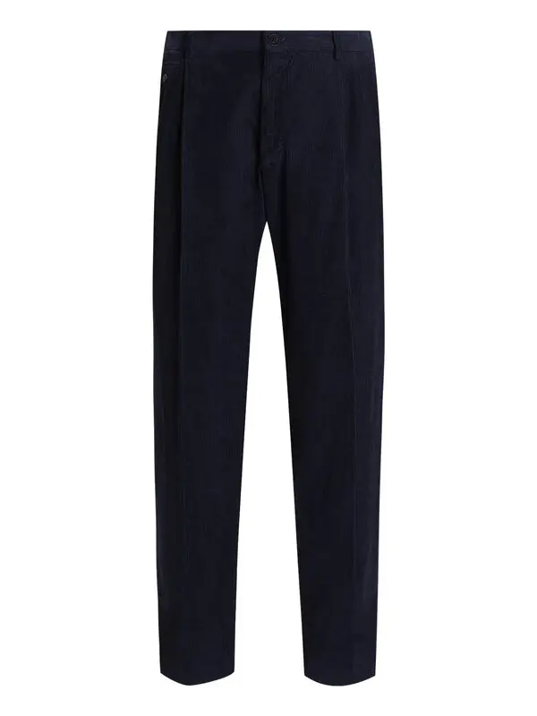 Dolce & Gabbana Garment-dyed Velvet Trousers - Blue