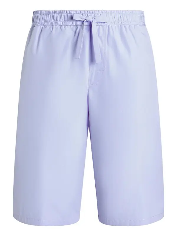 Dolce & Gabbana Cotton Bermuda Shorts With Dg Crossed Embroidery - Azure
