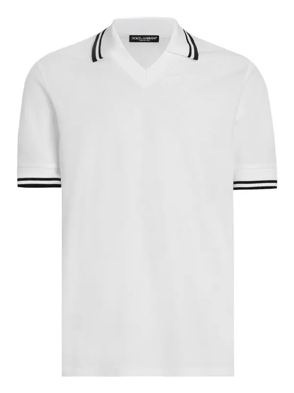 Dolce & Gabbana Piqué Polo Shirt - White