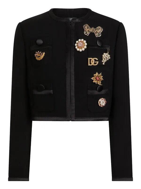 Dolce & Gabbana Double Crêpe Wool Jacket - Black