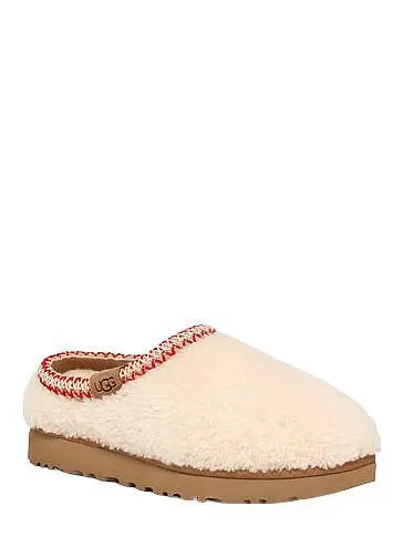 Pink Ugg® Tasman Maxi Curly Slippers - White,ivory