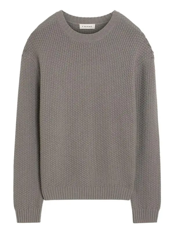 FRAME Waffle-knit Wool And Cashmere-blend Sweater - Gray