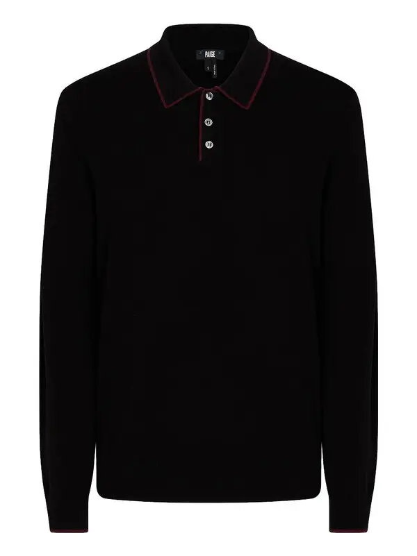 Paige Cotton-blend Polo Sweater - Black