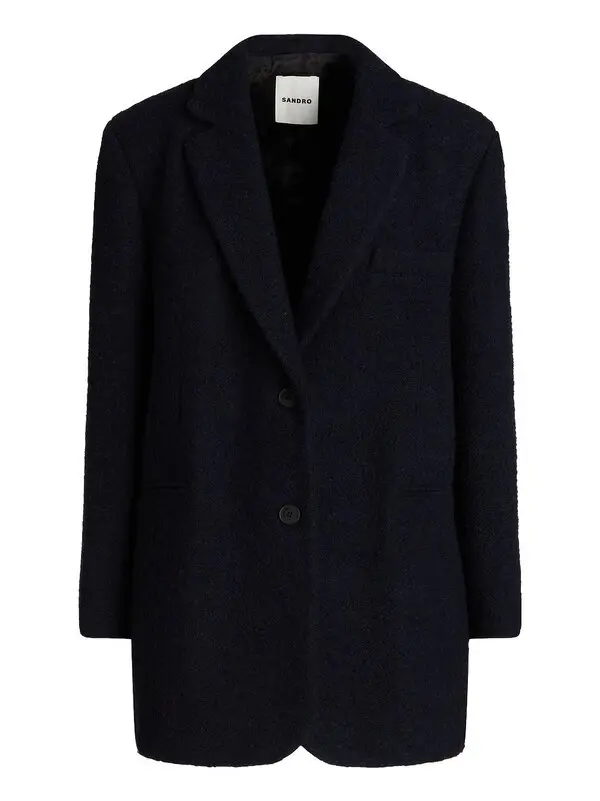 Sandro Bouclé-tweed Blazer - Navy
