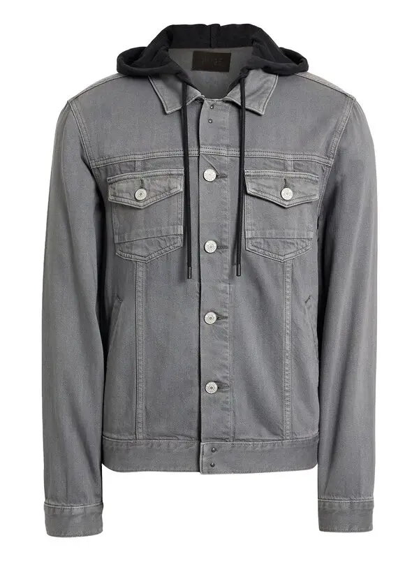 Paige Scout Paneled Denim Jacket - Gray