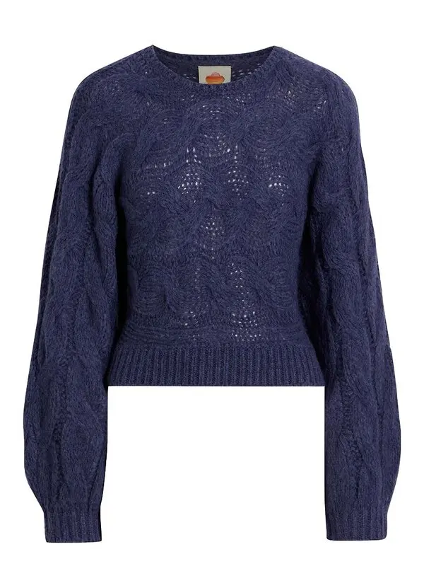 Farm Rio Cable-knit Sweater - Navy