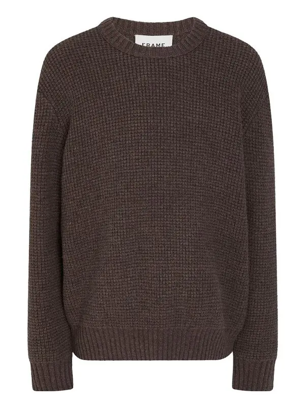 FRAME Waffle-knit Wool Sweater - Taupe