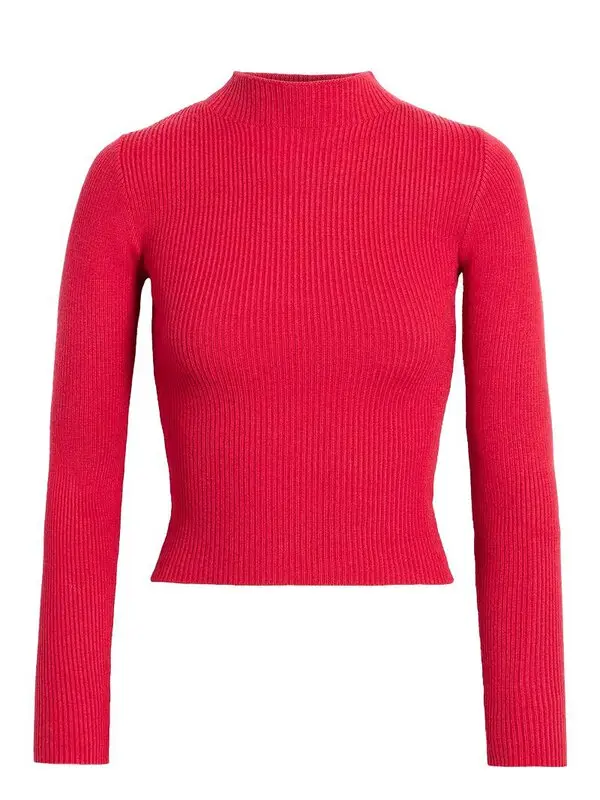 Farm Rio Ribbed-knit Turtleneck Sweater - Red