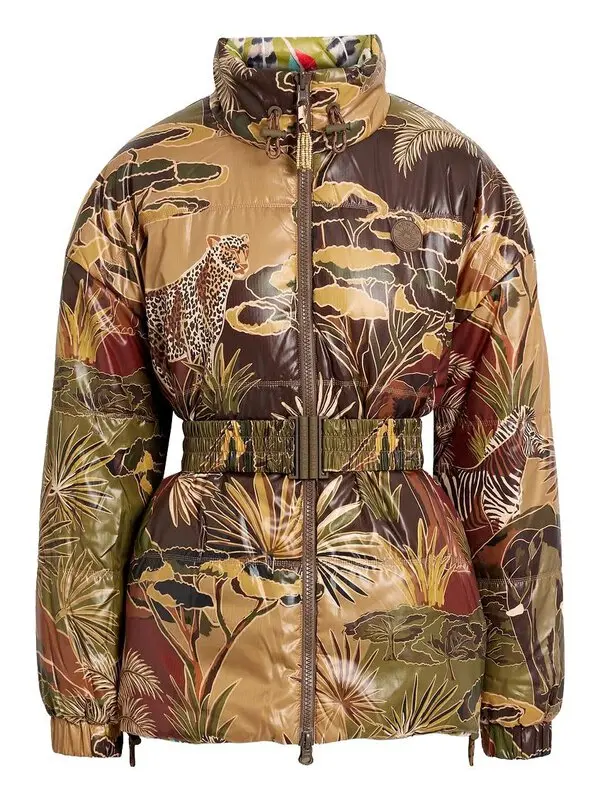 Farm Rio Reversible Printed Quilted Shell Jacket - Chocolate