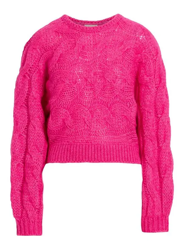 Farm Rio Cable-knit Sweater - Bright Pink