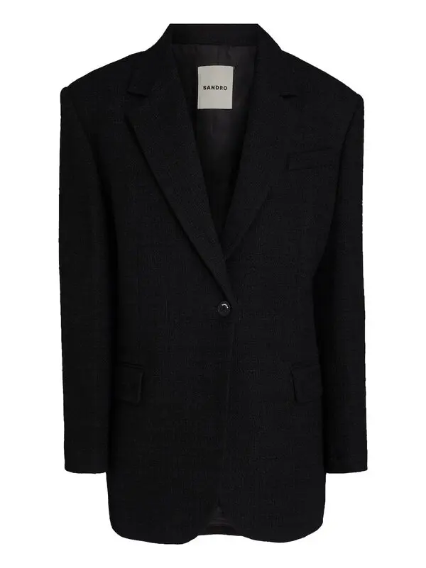 Sandro Tweed Blazer - Black