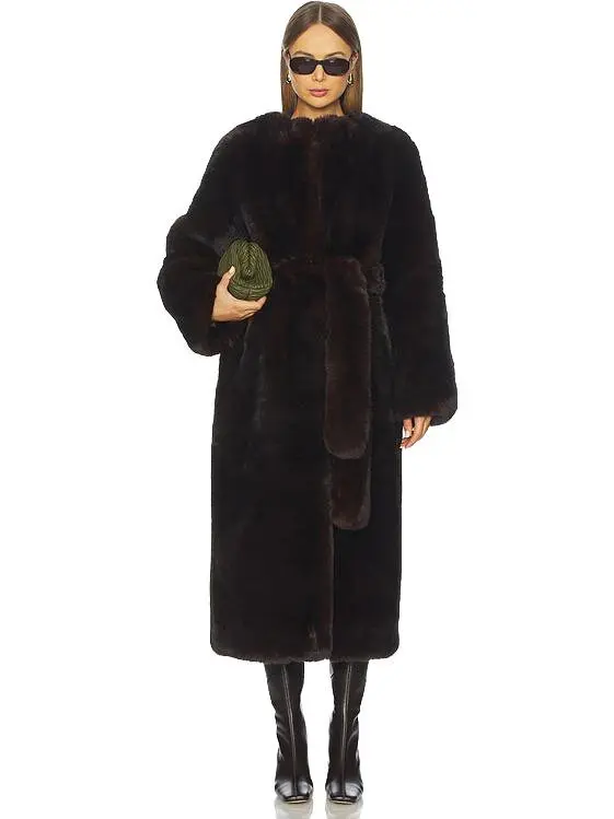 Cult Gaia Martina Faux Fur Coat - Java