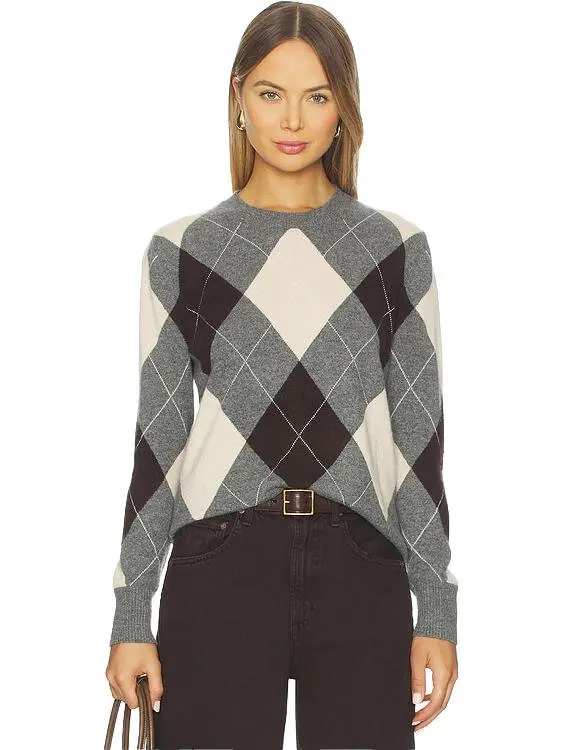 Enza Costa Knit Cashmere Sweater - Argyle