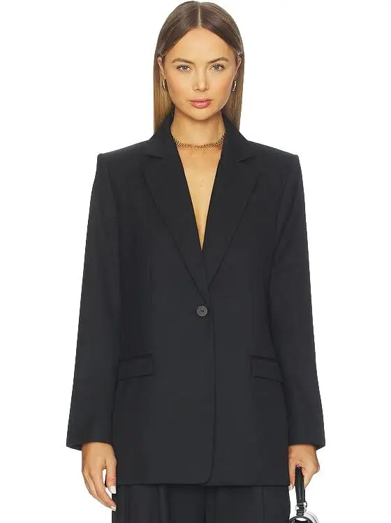 ST. AGNI Split Back Blazer - Black Pinstripe