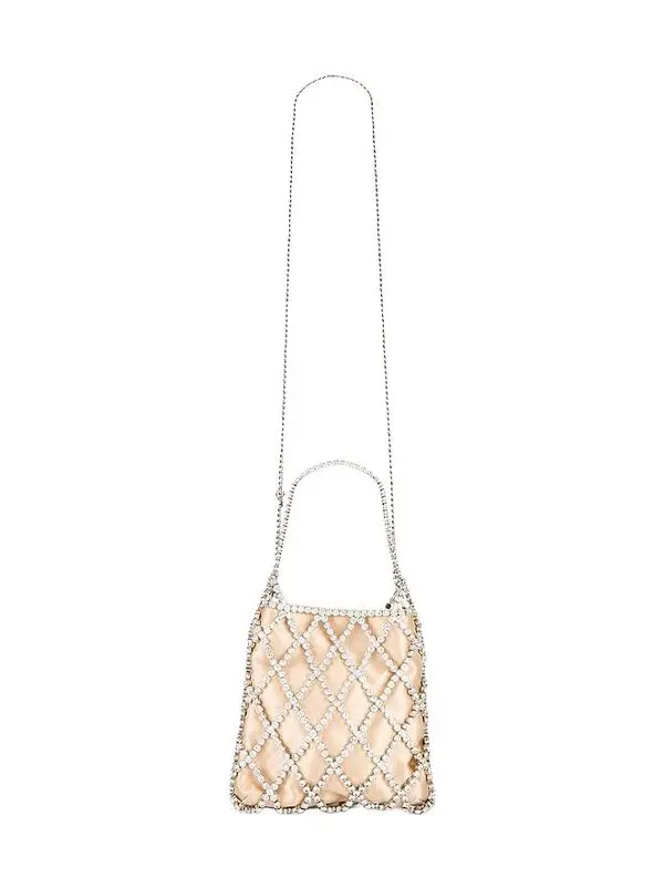 OLGA BERG Kit Crystal Cage Bag - Natural