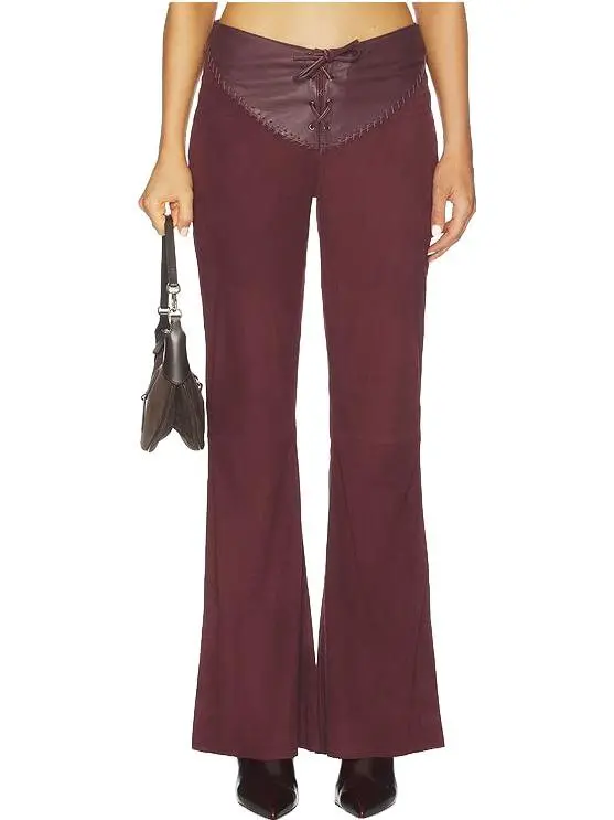 UNDERSTATED LEATHER Sonny Suede Pant - Chocolate