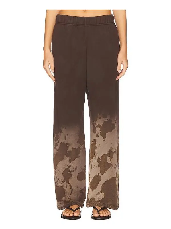 Michael Lauren Mabel Wide Leg Pant - Dark Brown Splash