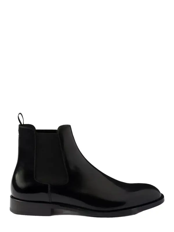 Prada Elastic Gusset Chelsea Boots - Black