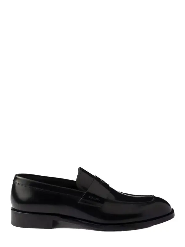 Prada Leather Penny Loafers - Black