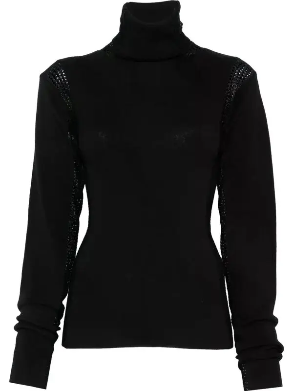 DIOTIMA Mesh-panel Turtleneck Top - Black