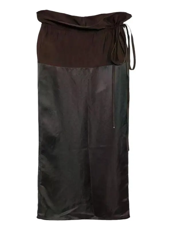 YEAREAST Paneled Midi Skirt - Brown