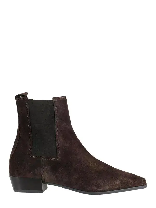COPENHAGEN  30mm Elastic-side Pointed-toe Suede Boots - Brown